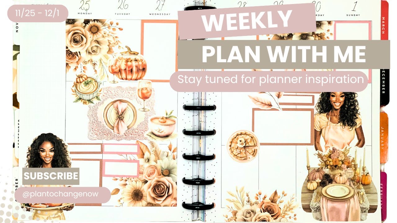Thanksgiving Planner Spread & Vision Board Prep | Let’s Make This Week ...