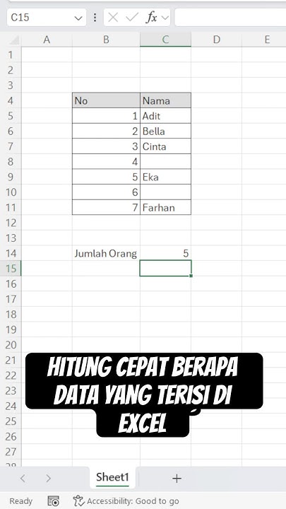 #11 Hitung cepat berapa data yang terisi di Excel #excelhacks #excel - YouTube