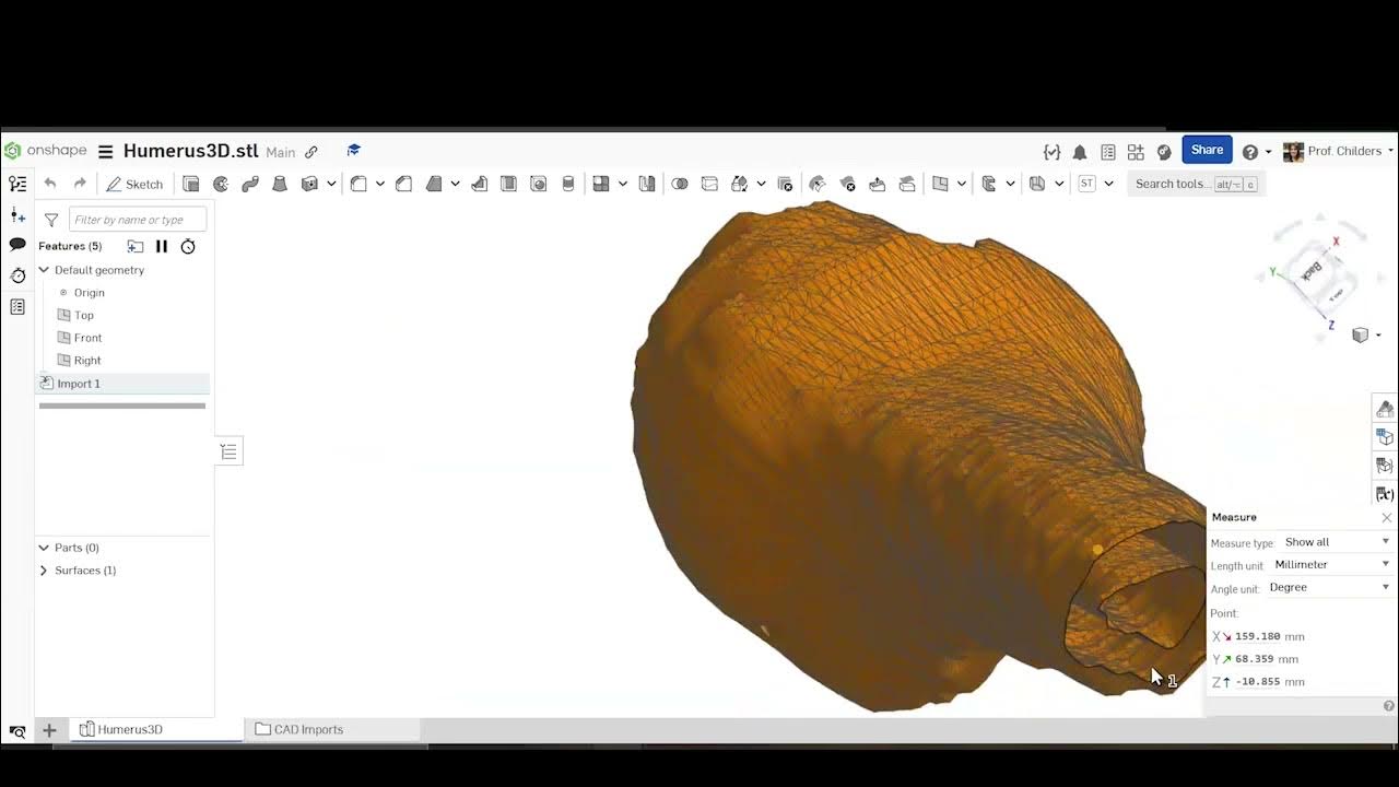 Using OnShape to Measure 3D Anatomical Models - YouTube