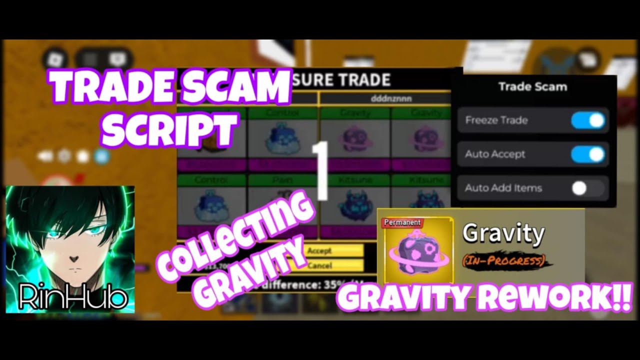 GRAVITY REWORK SOON | TRADE SCAM SCRIPT | BloxFruits - Auto Accept ...