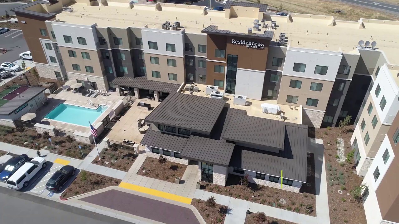 Aerial of Hilton Home2 + Marriott Residence Inn - Roseville, Ca ...