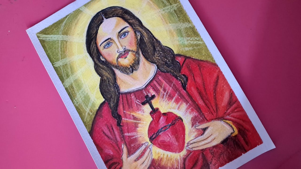 Jesus oil pastel painting |#drawing |#art |#coloring - YouTube
