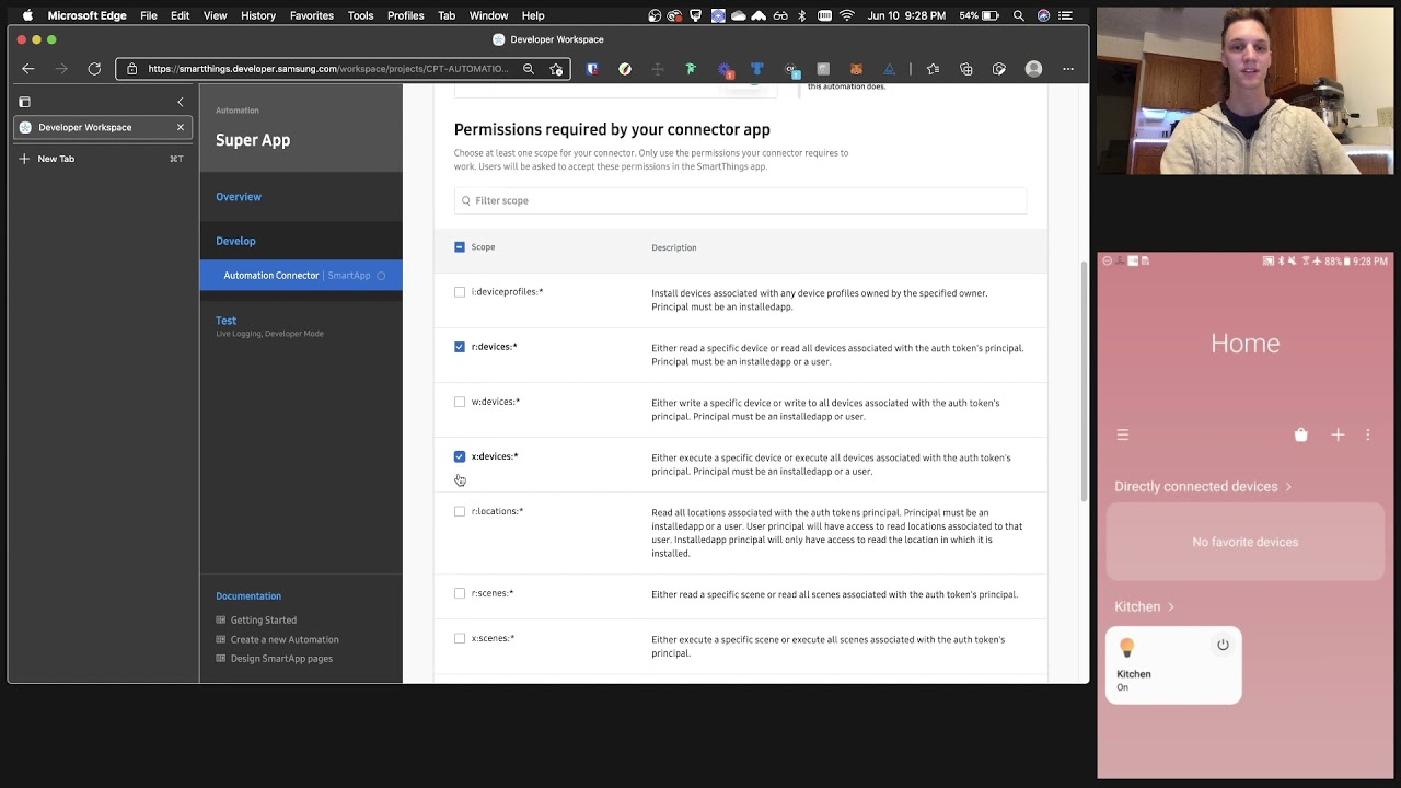 Setting up an example SmartThings SmartApp - YouTube