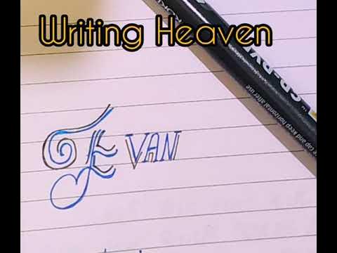 Design "Evan" with gel pen | write cursive and sans calligraphy # ...