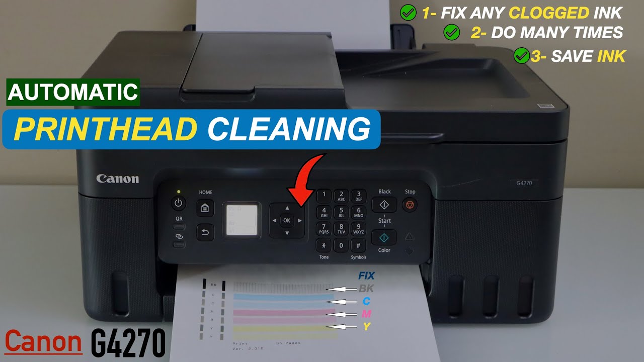 Canon Pixma G4270 Printhead Cleaning - Easy Method, Save Ink, Repeat ...