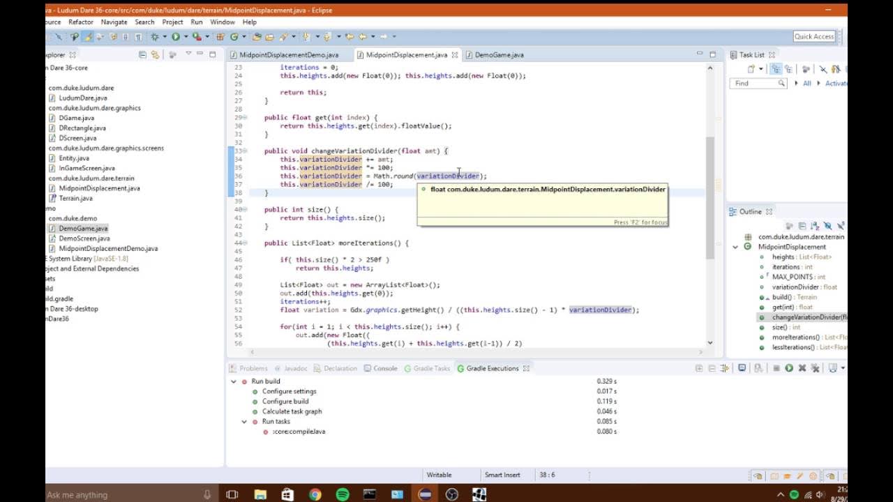 Midpoint Displacement Algorithm 1D Implementation - YouTube