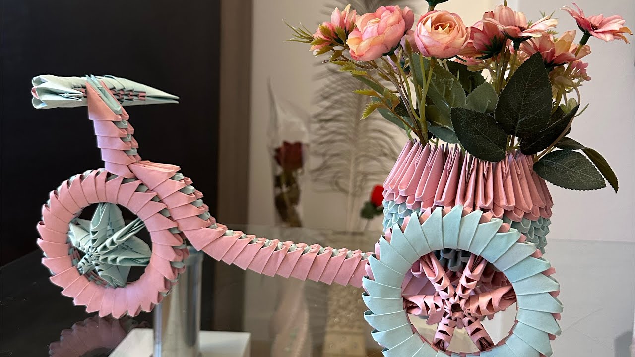 3d Origami tutorial | 3d origami paper bicycle | Art & craft | 3d ...