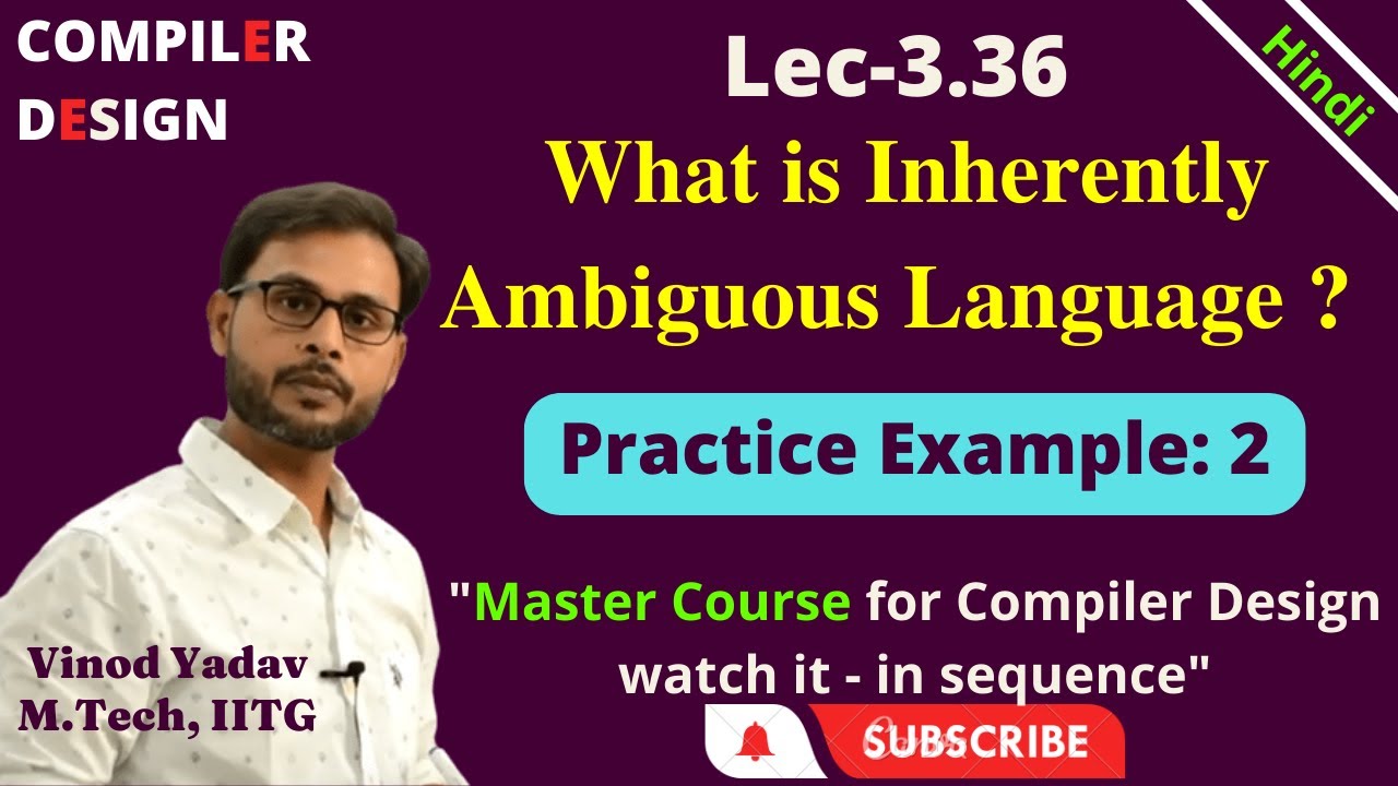 L3.36 | Example: Inherently Ambiguous Language in Compiler Design | TOC ...