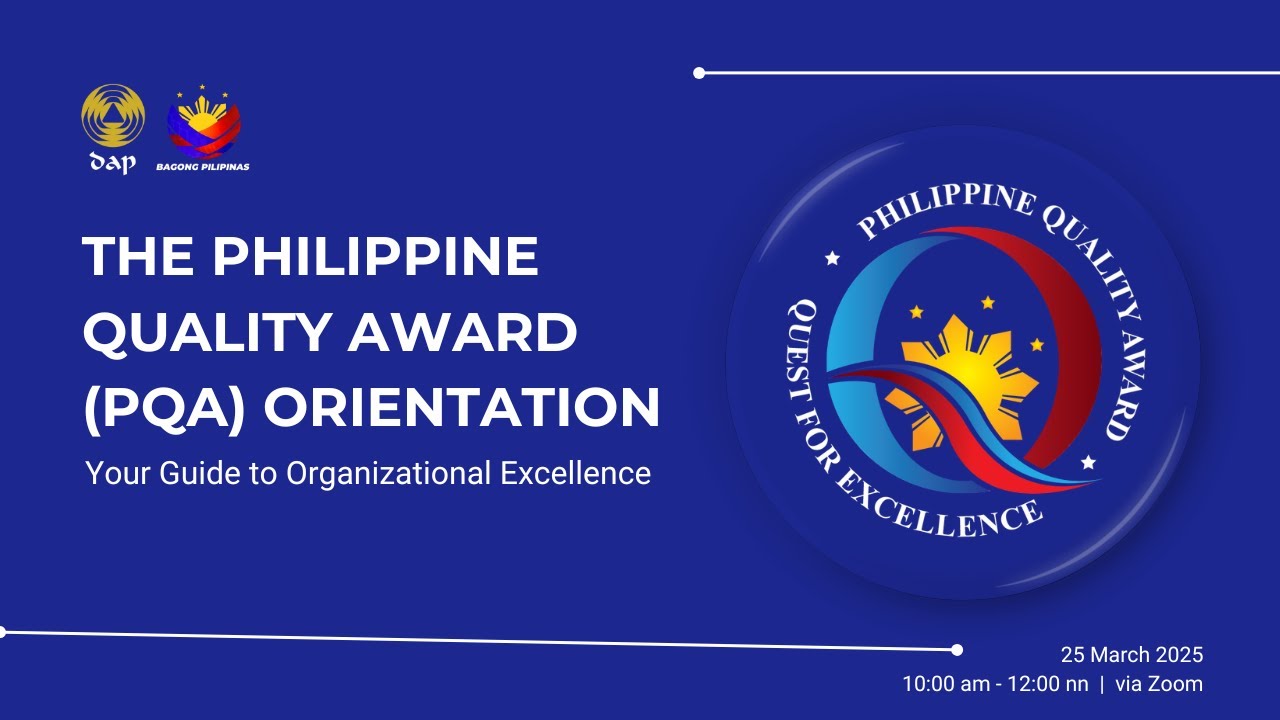 The Philippine Quality Award (PQA) Orientation - YouTube