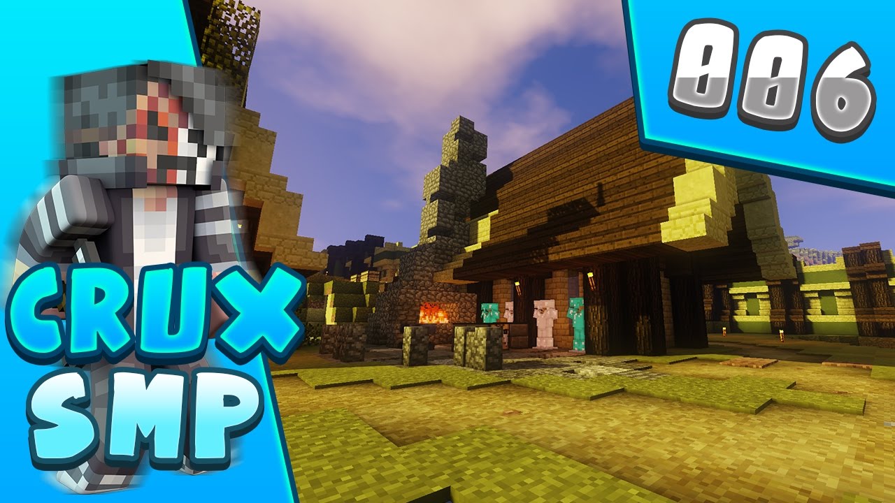 Crux SMP Ep 6 - Black Smith Building! - YouTube
