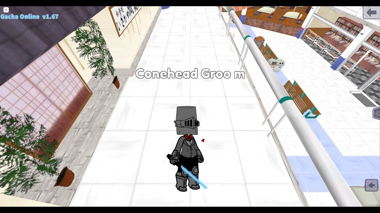 How to make Conehead Groom from Castle Crashers in gacha online - YouTube