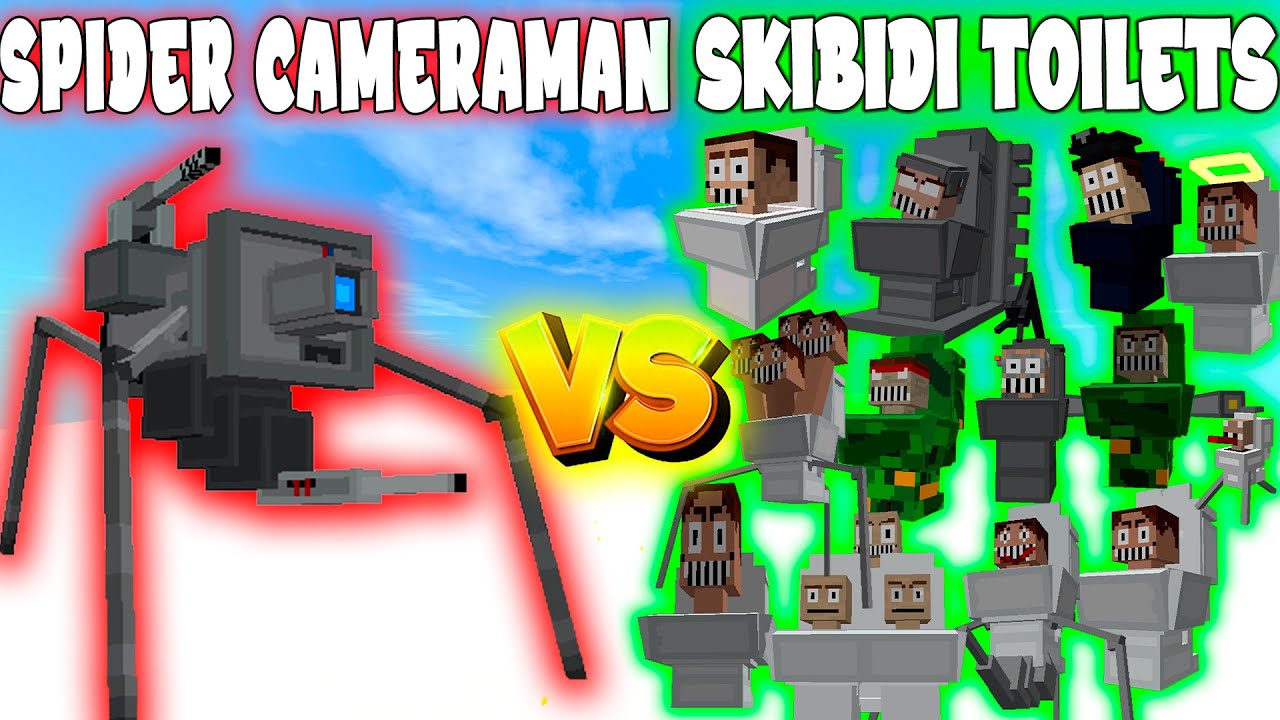 SPIDER CAMERAMAN vs all SKIBIDI TOILET MINECRAFT mob battle - YouTube