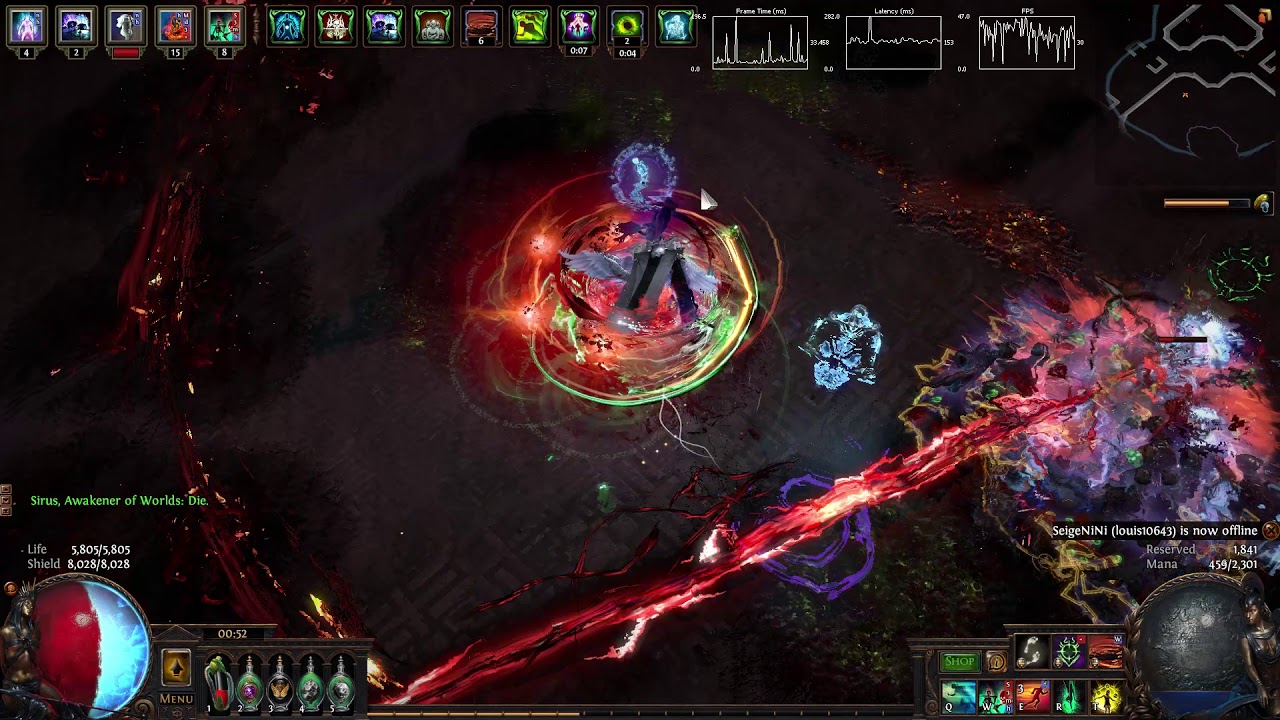 POE 3.9 Sirus boss fight (zombies) - awakened COC get - YouTube
