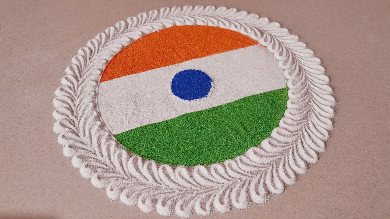 Very Simple Creative 15August Independence day Tiranga Rangoli || 26 ...