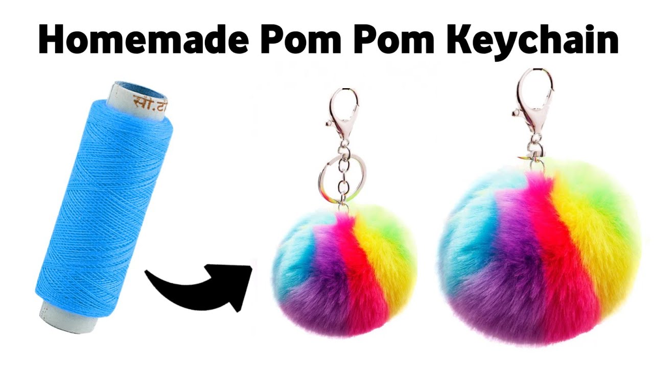 How to make Rainbow Keychain with Sewing Thread | Homemade Keychain ...