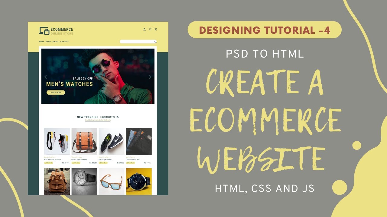 Header Styling (Menu & Search ) || Create an Ecommerce Website using ...