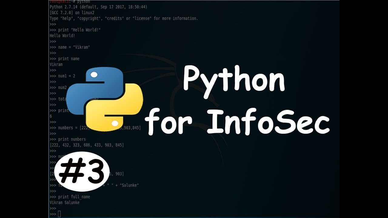 Python for InfoSec #3 - Variables - YouTube