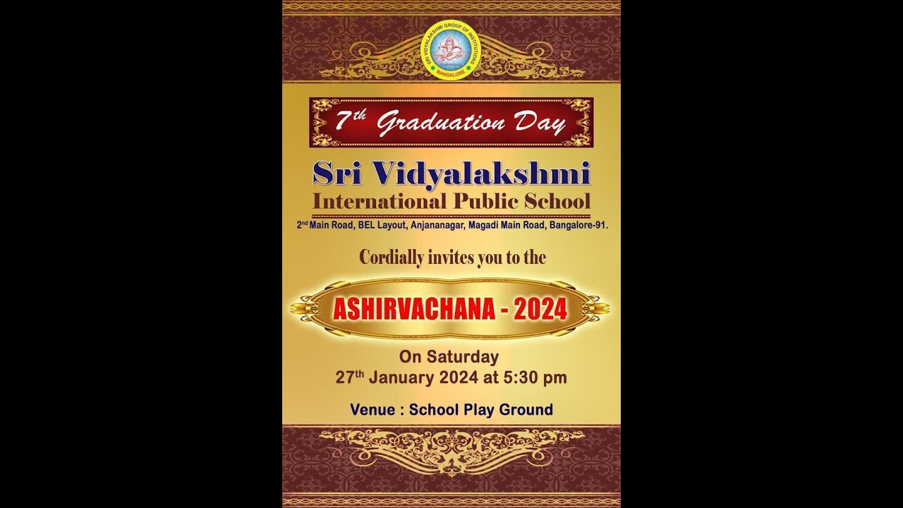 SVIPS Graduation Day Video 2023 & 2024/ 7th Graduation Day/Ashirvachana ...