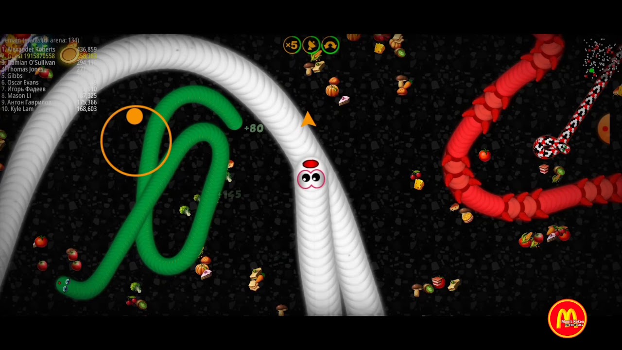 Cacing putih besar kalah sama cacing kecil || WORMS ZONE - YouTube