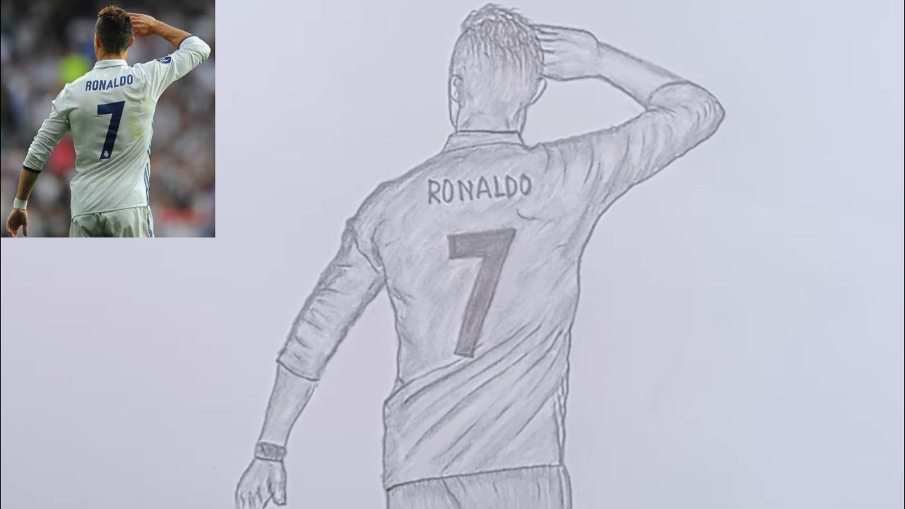 how to draw ronaldo salute celebration pose || drawing cr7 football ...