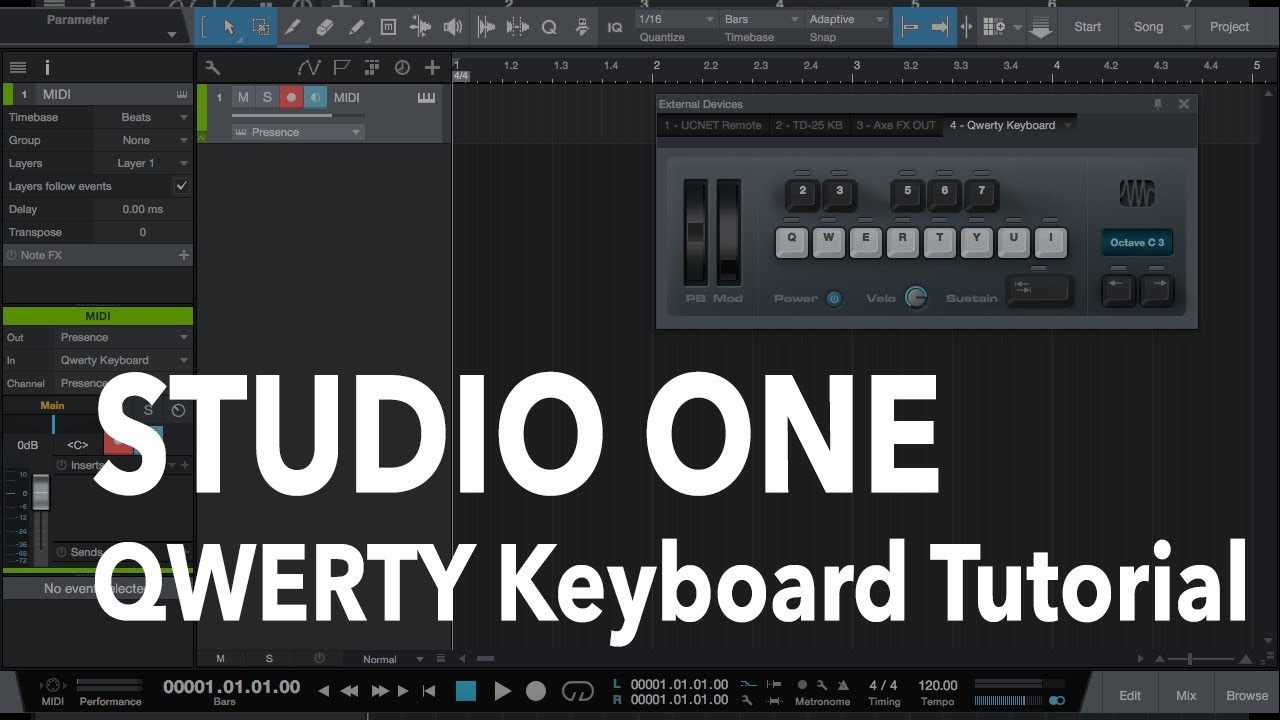 Studio One - QWERTY Keyboard Tutorial - YouTube