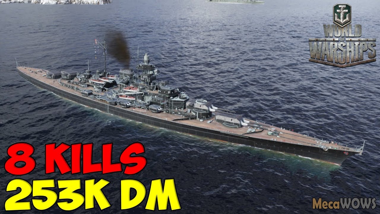 World of WarShips | Tirpitz B | 8 KILLS | 253K Damage - Replay Gameplay ...