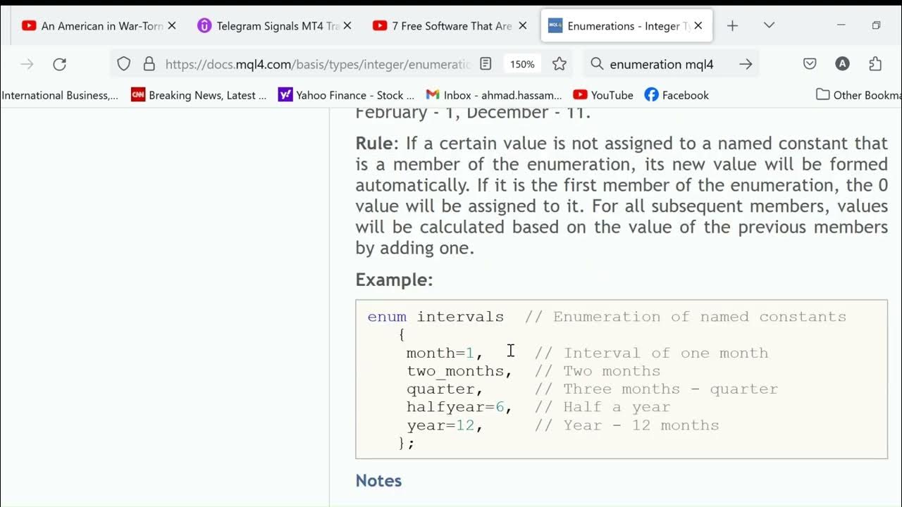 Mql4 Mql5 Course What Is Enumeration Youtube
