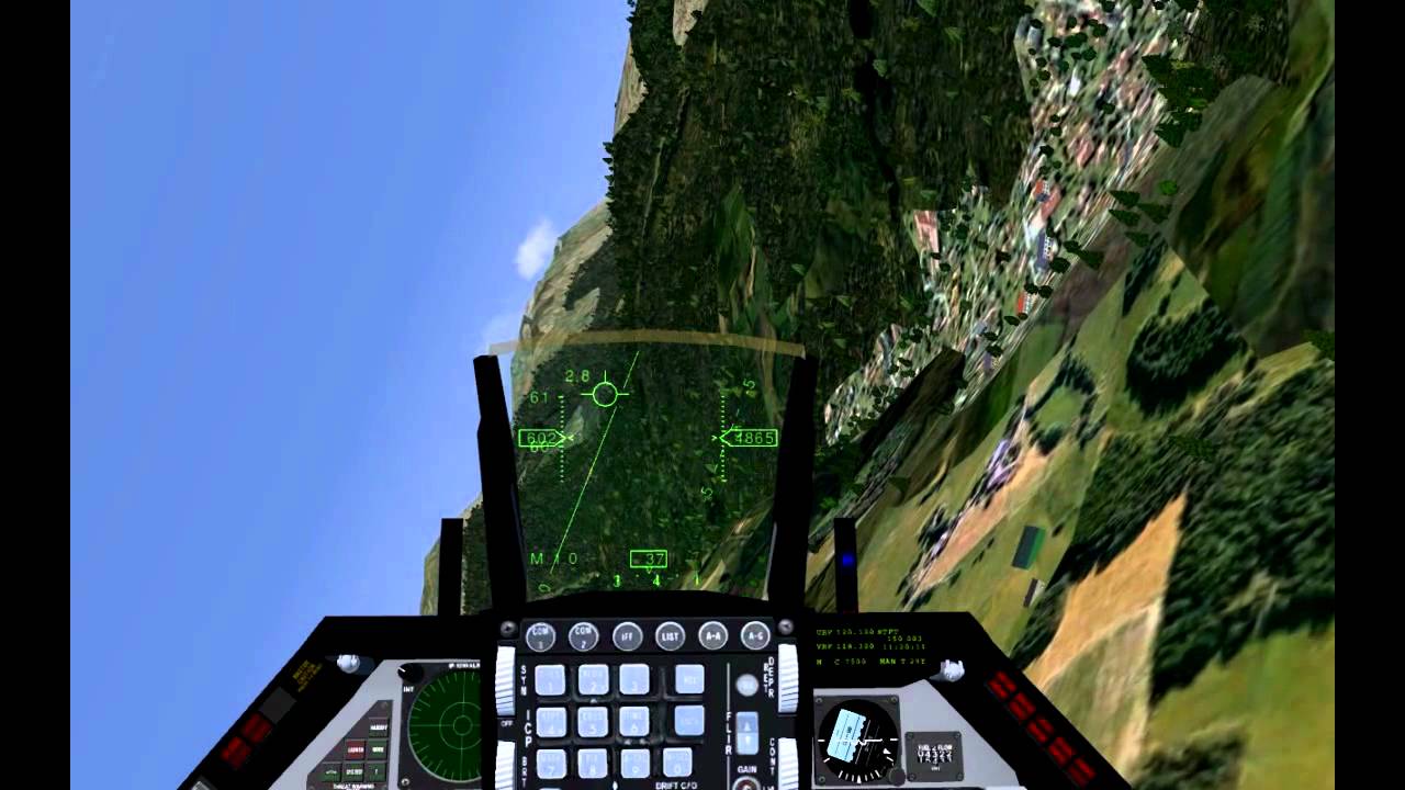 Flightgear F-16 low altitude terrain flying - YouTube