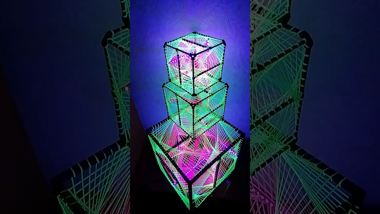 LED lights string art Cubes, home/event decor - YouTube