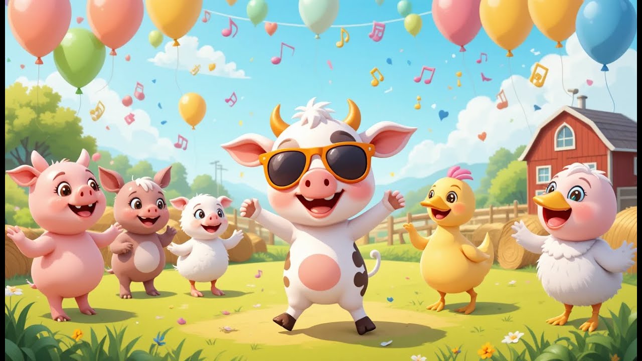 Baby Moo Moo Dance Party | Fun Animal Dance Song for Kids | Nursery ...