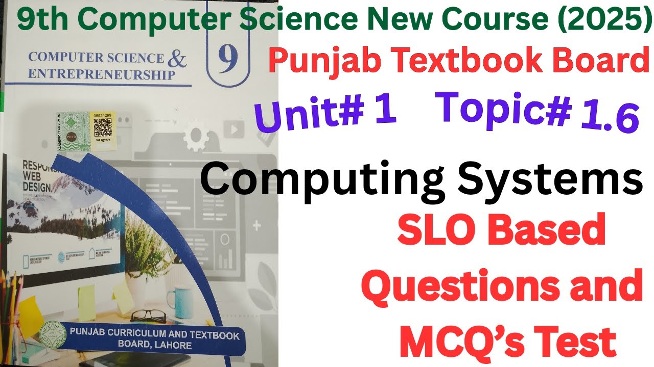 Chapter 1 – Topic 1.6: Computing Systems | 9th Class Computer Sci 2025 | SLO Based MCQs ...