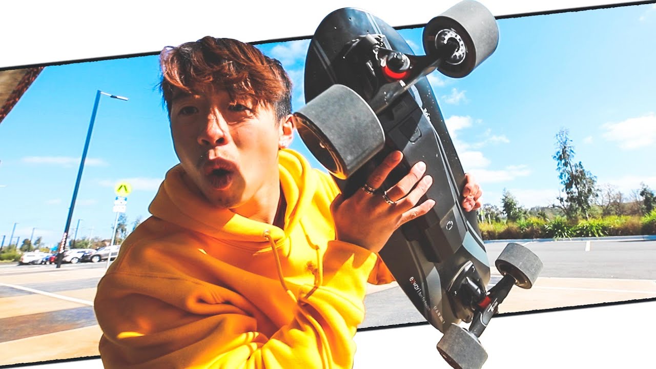 My First ELECTRIC Skateboard!! // Exway Wave Unboxing and Test - YouTube