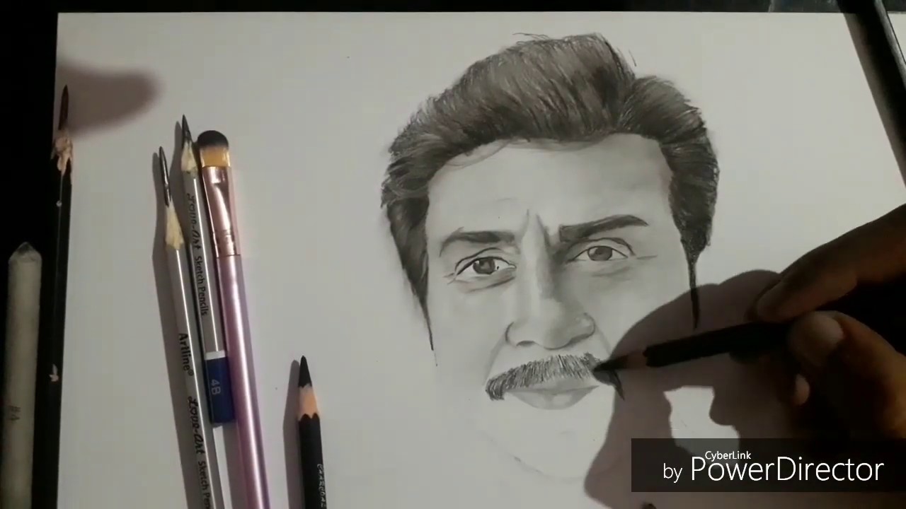 Sunny deol portrait drawing 6 minutes🤔🤔 - YouTube