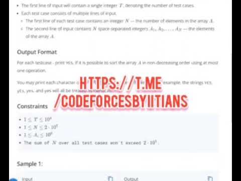 DISJOINT BON DECREASING ARRAY MOODY CHEF CODECHEF SOLUTIONS LIVE - YouTube