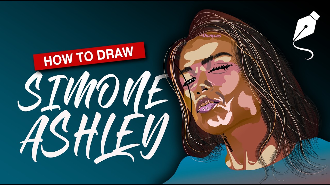 How to Draw Simone Ashley Vector Portrait Illustration - YouTube
