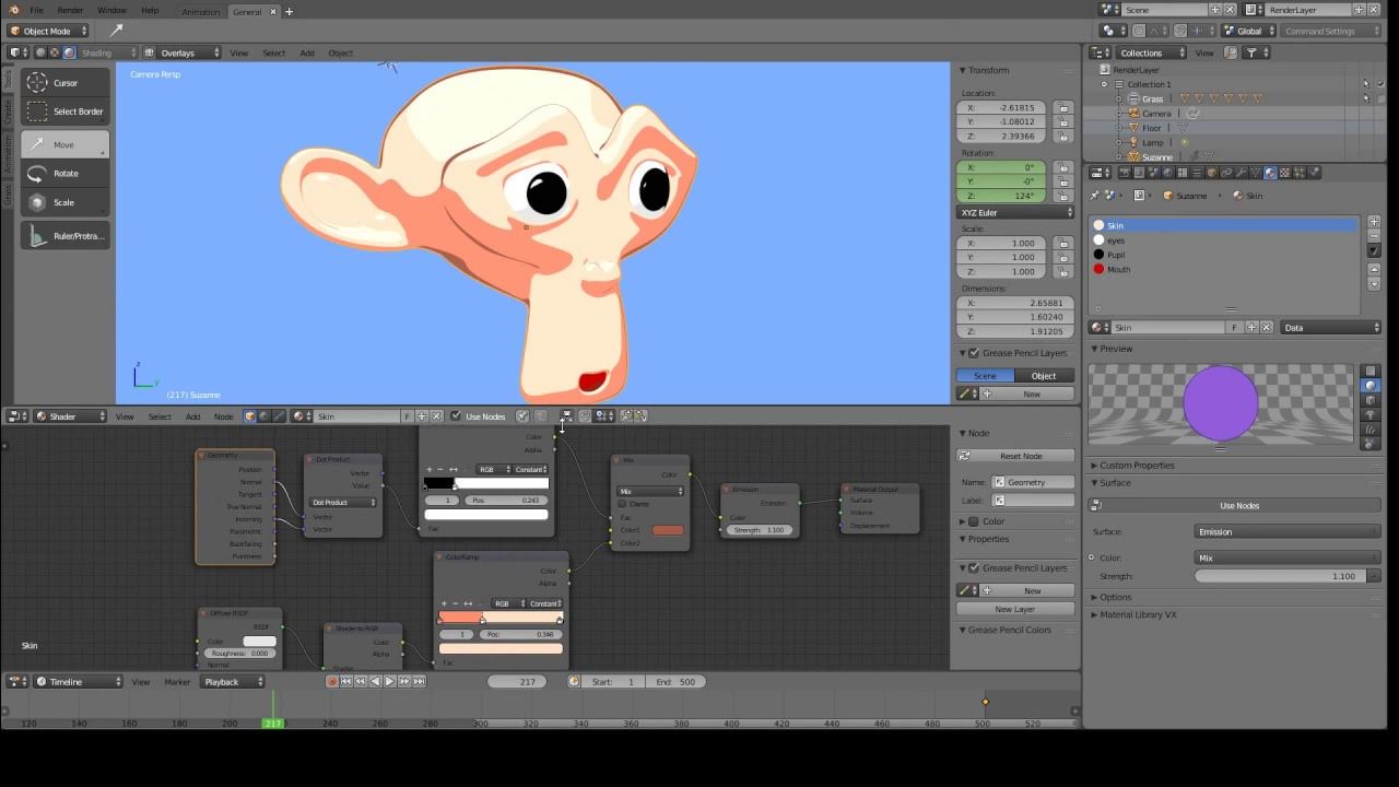 Blender 2.8 NPR Shader with node setup. - YouTube