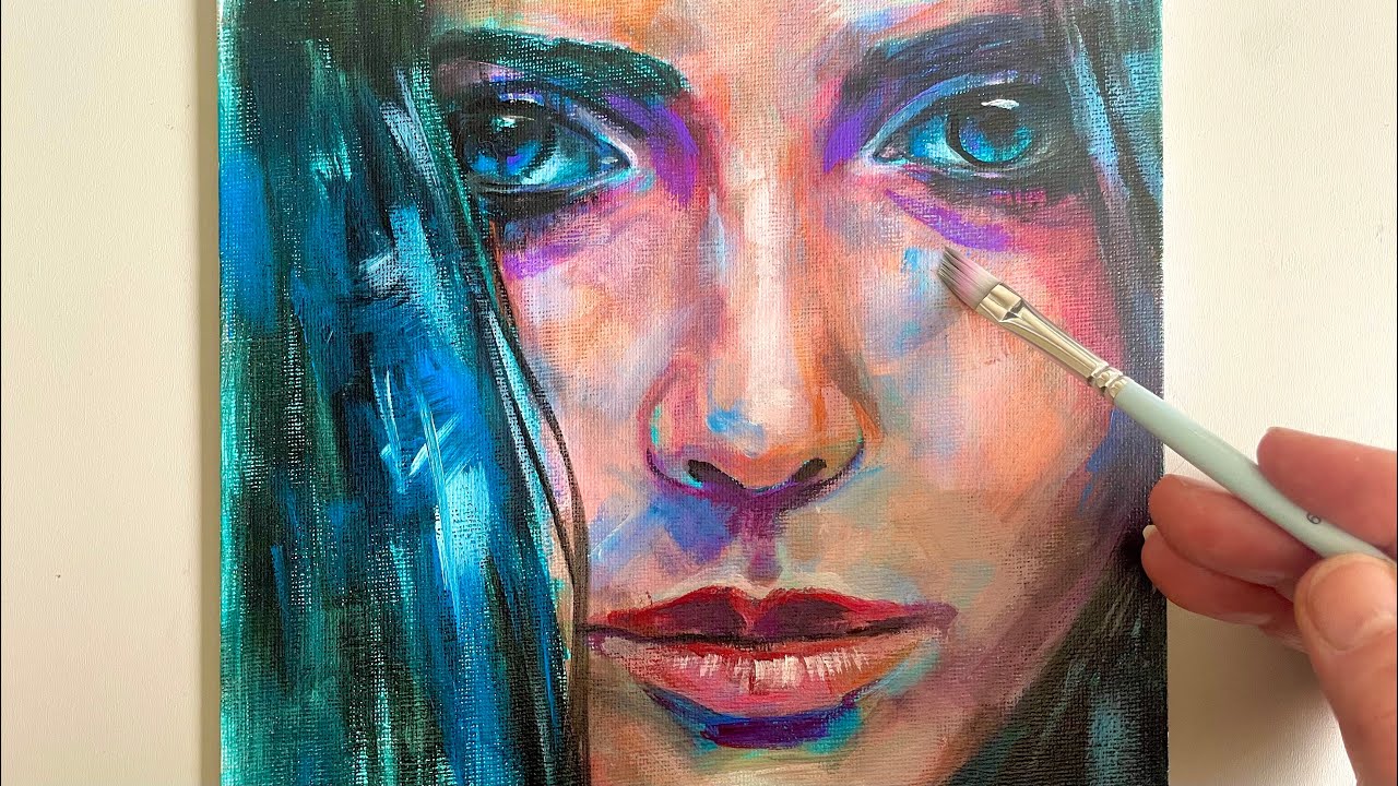 How To Use Acrylics Using Colour / Portrait Painting Technique - YouTube