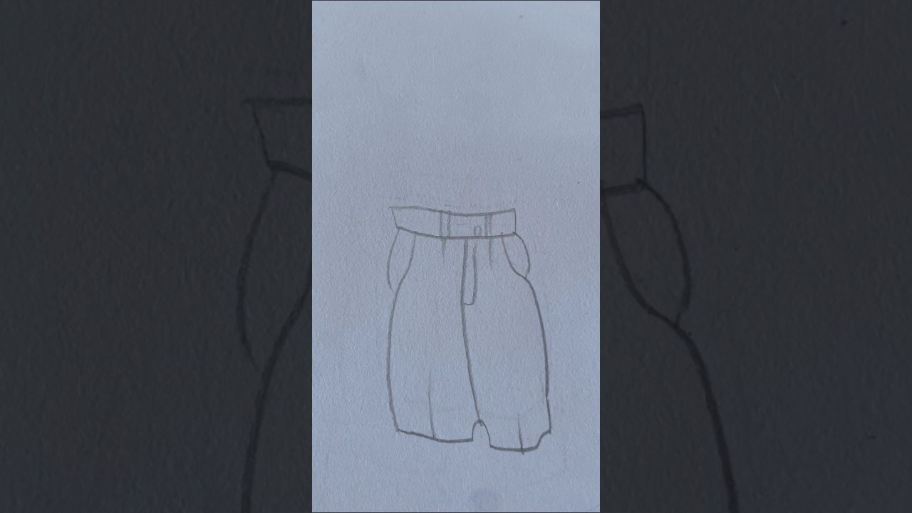 Easy steps of drawing a short pants drawing ️ ️ #shorts - YouTube