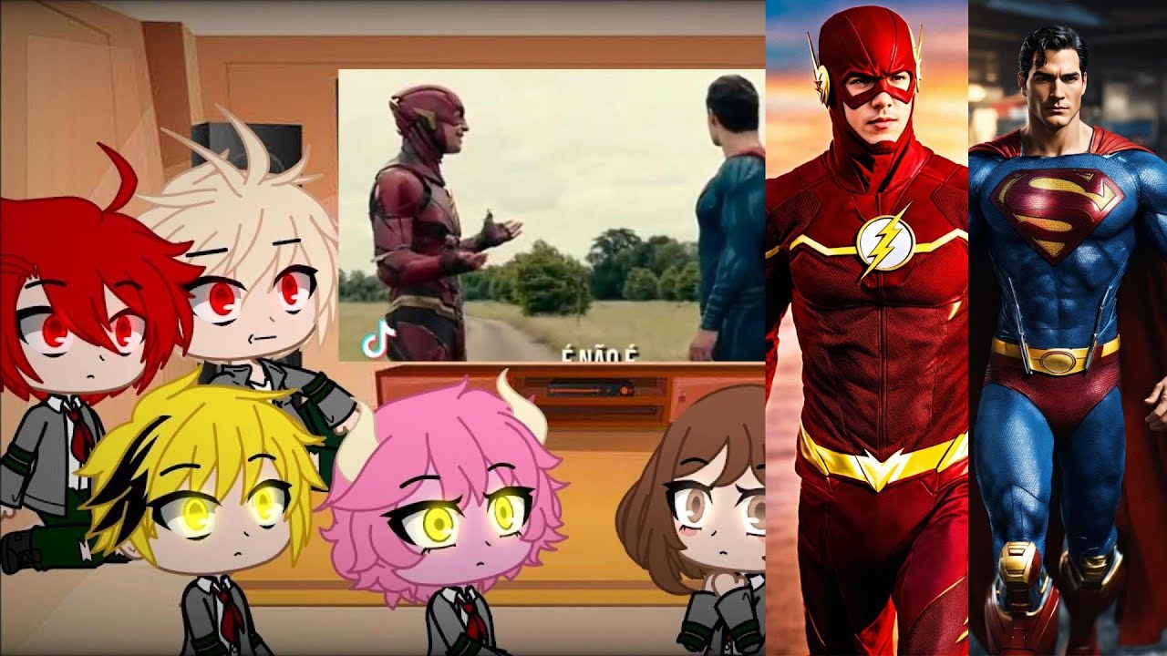 FLASH vs SUPERMAN React | Video | Gacha react - YouTube