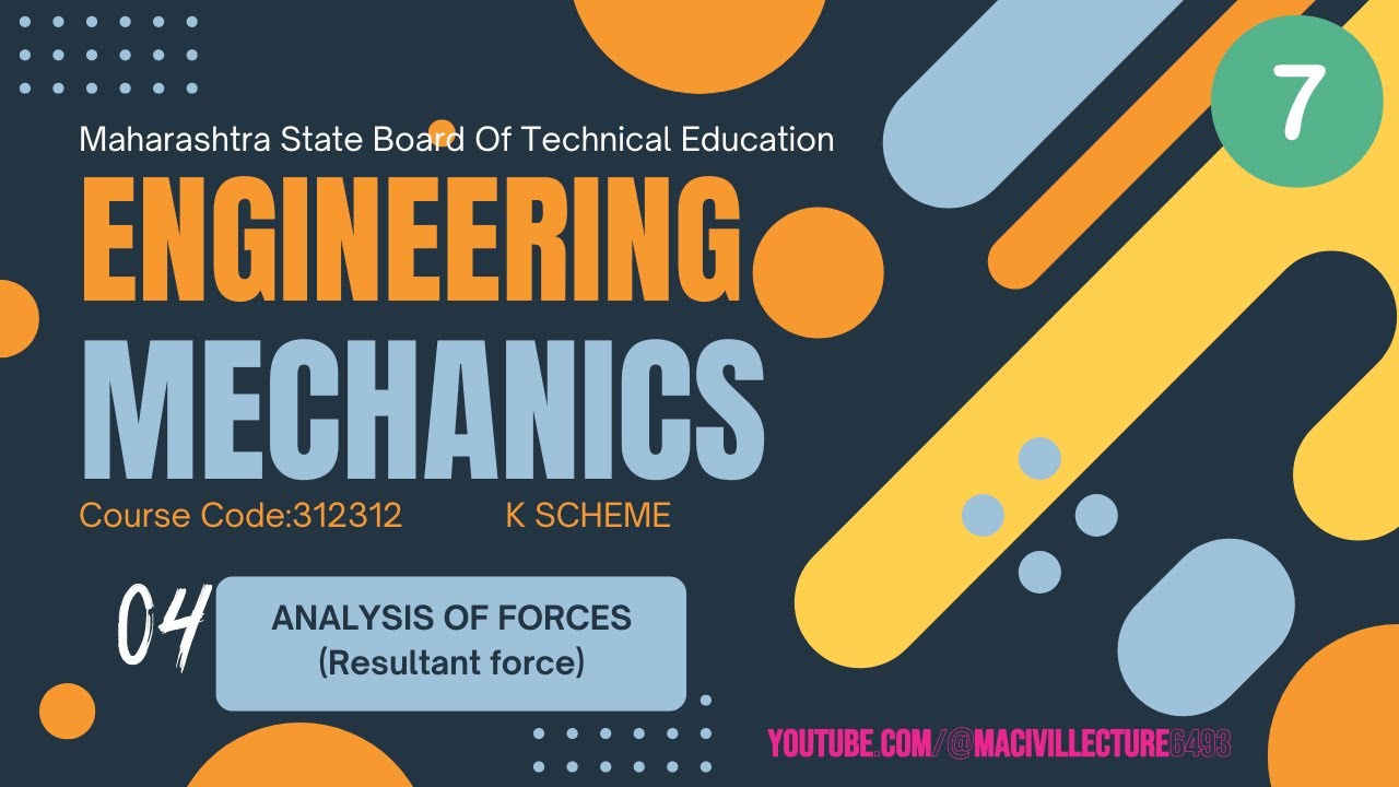 Engineering Mechanics II Analysis of forces-4 II MSBTE-K Scheme - YouTube