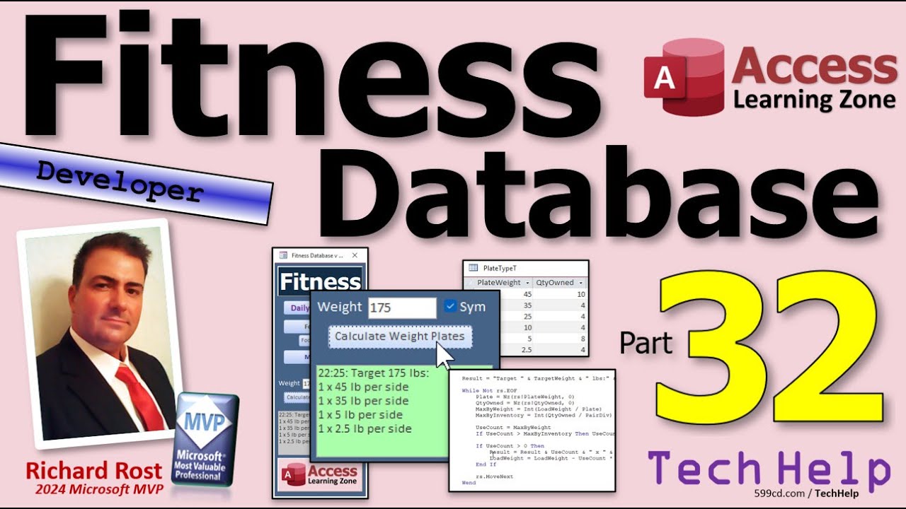 Microsoft Access Fitness Database Part 32: Building a Weight Plate ...