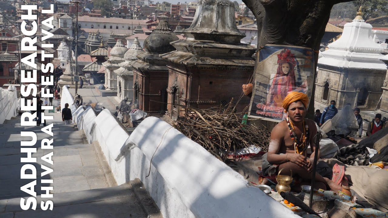 Sadhu's in Kathmandu. Research footage for a film. Shivarati holy ...