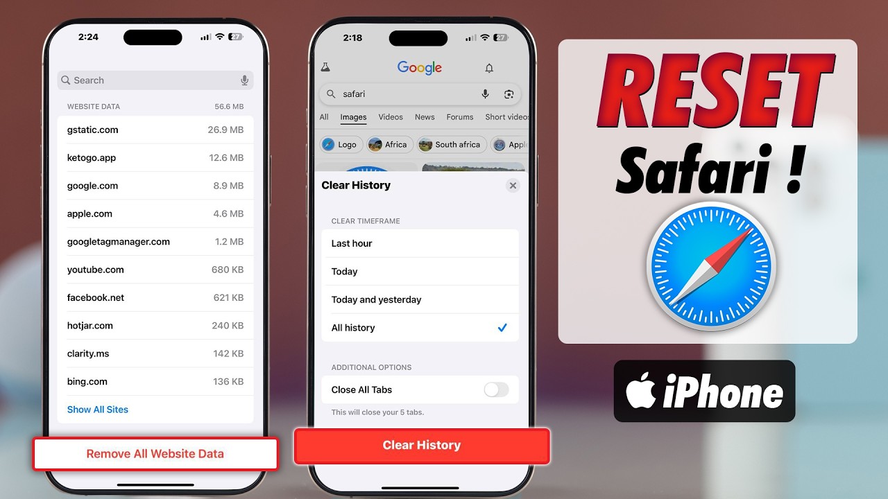 How to Reset Safari on iPhone! [Browser] - YouTube