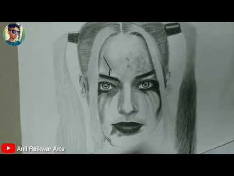how to draw harley quinn step by step | drawing harley quinn | By Anil Raikwar Arts - YouTube