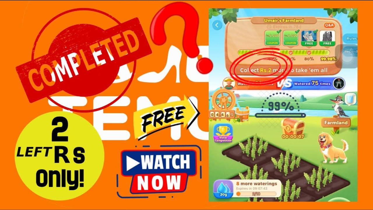 How to Win Temu Farmland Easily | Almost Completing & Unlocking All ...