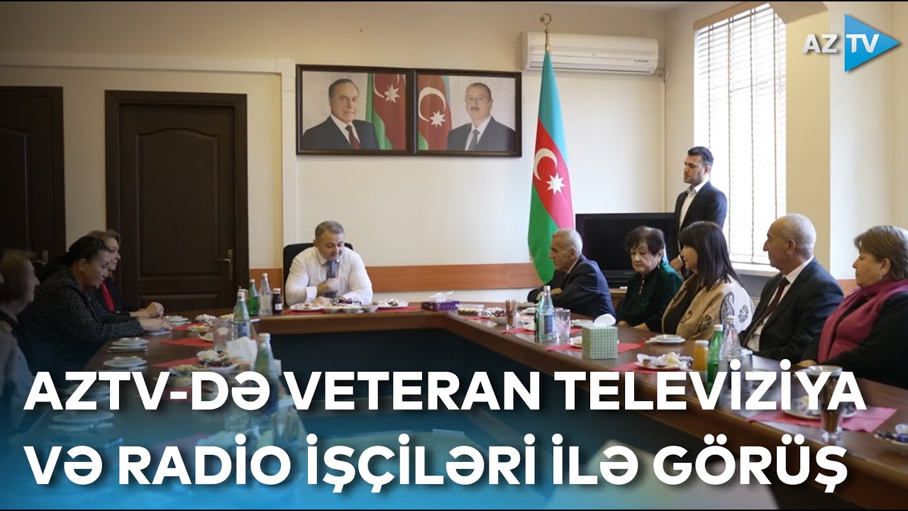 AzTV sədri Rövşən Məmmədov veteran televiziya və radio işçiləri ilə ...