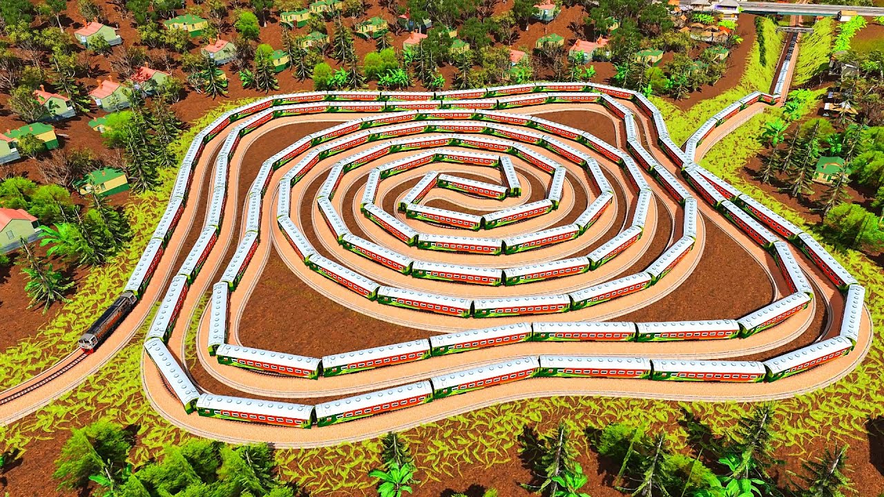 Thrilling Journey of a Twisting Train on an Extreme Rail Track🚦Spiral ...