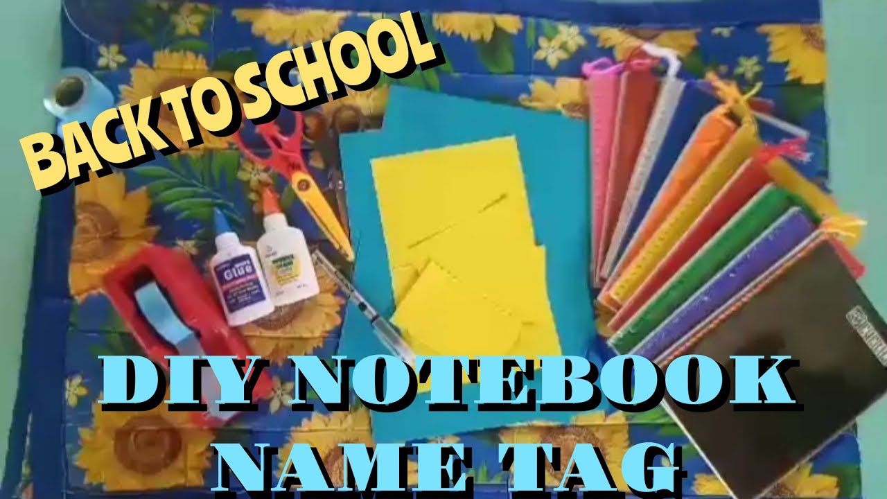 DIY NOTEBOOK NAME TAG BACK TO SCHOOL - YouTube