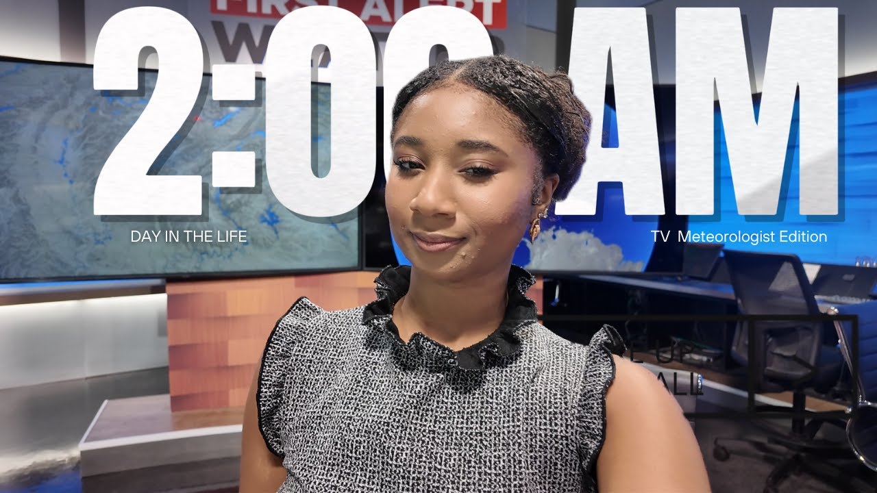 DAY IN THE LIFE of a TV Meteorologist - 2 AM + workday routine [hair ...