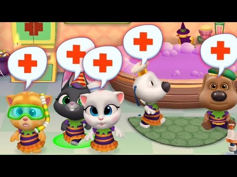My Talking Tom Friends are Sick - Halloween update Gameplay Android ios ...